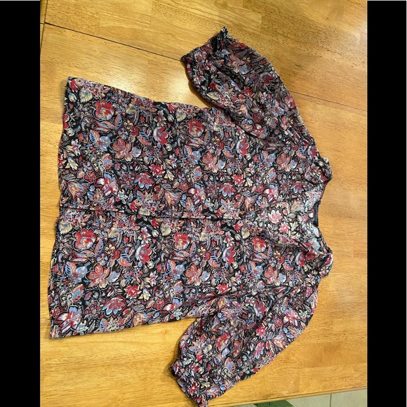 Zara | Tops | Zara Woman Small Blouse With Vibrant Pattern And Colors ...